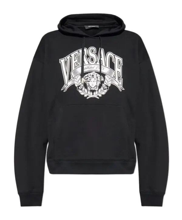 Versace Logo-printed Drawstring Hoodie