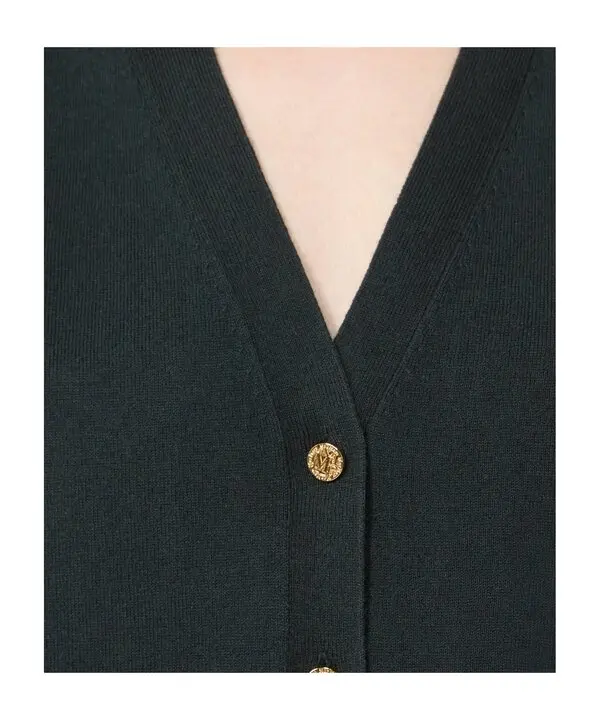 Max Mara V-neck Button-up Vest - Dark Green
