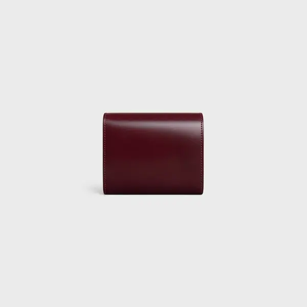 Celine Small Flap Wallet Triomphe In Shiny Calfskin