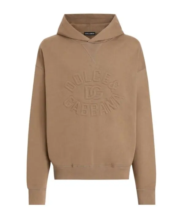 Dolce & Gabbana Dolce Gabbana Logo Embossed Oversize Hoodie - Brown