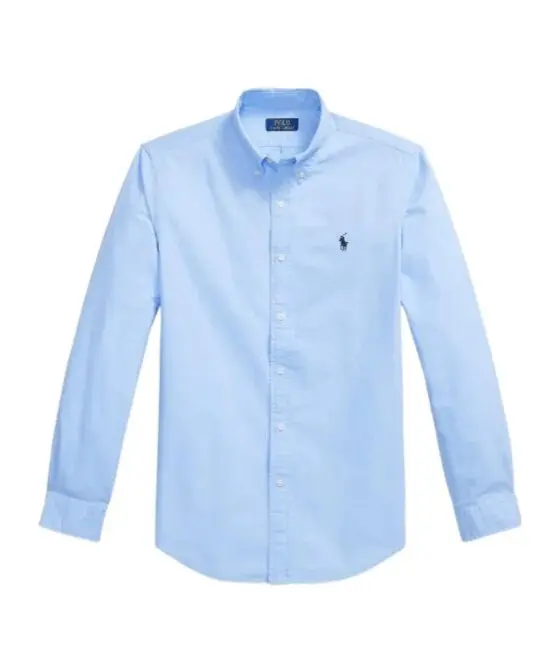 Ralph Lauren Polo Pony Embroidered Long-sleeved Shirt - Blue