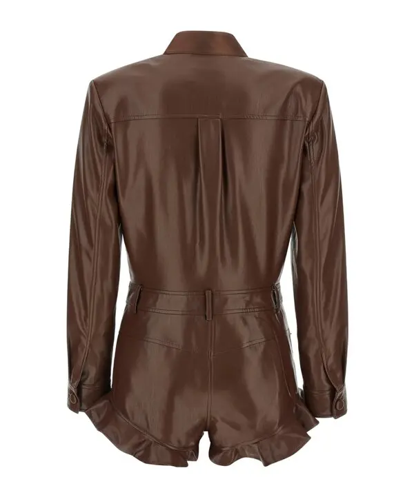 SELF-PORTRAIT Lavallière Belted Short Jumpsuit