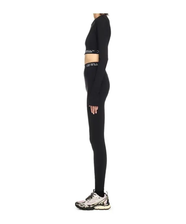 Off-White Logo Band Zip Crop Top