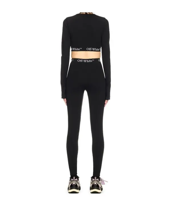 Off-White Logo Band Zip Crop Top