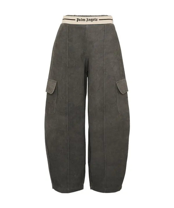 Palm Angels Logo-print Trousers - Grey
