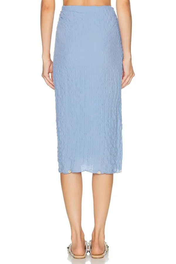 CARO LUNA Julieta Pareo Crinkled Poplin Wrap With Faux Seashell Embellishments