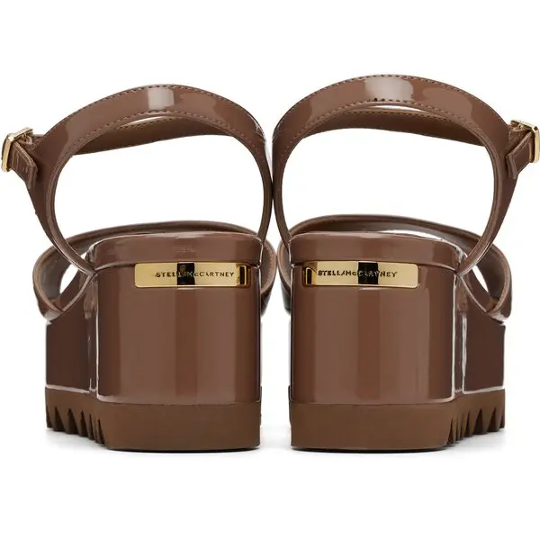Stella McCartney Elyse Patent Leather Platform Sandals - Macaroon