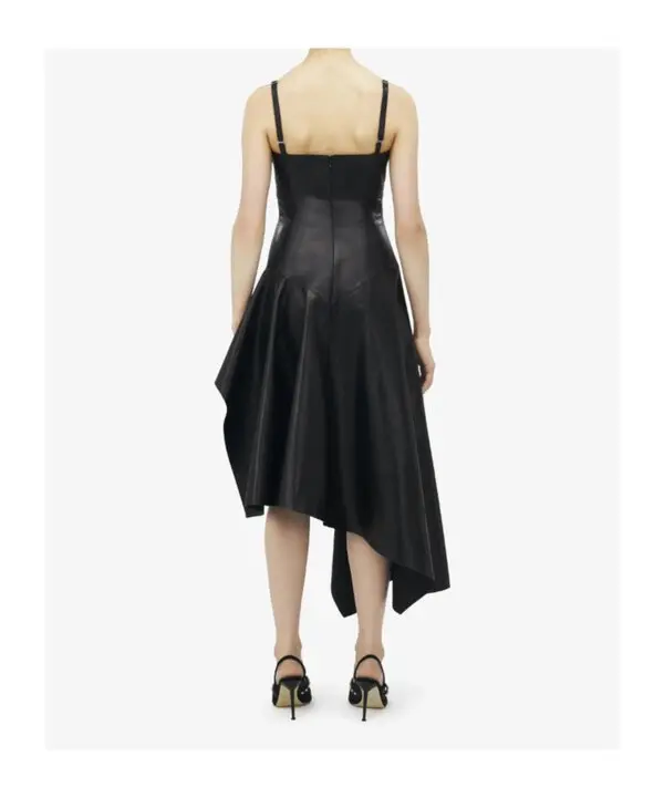 Alexander McQueen Leather Asymmetrical Dress
