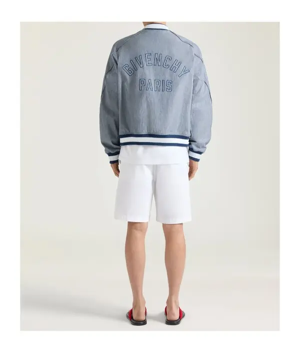 Givenchy Striped Blouson In Cotton With Embroidery