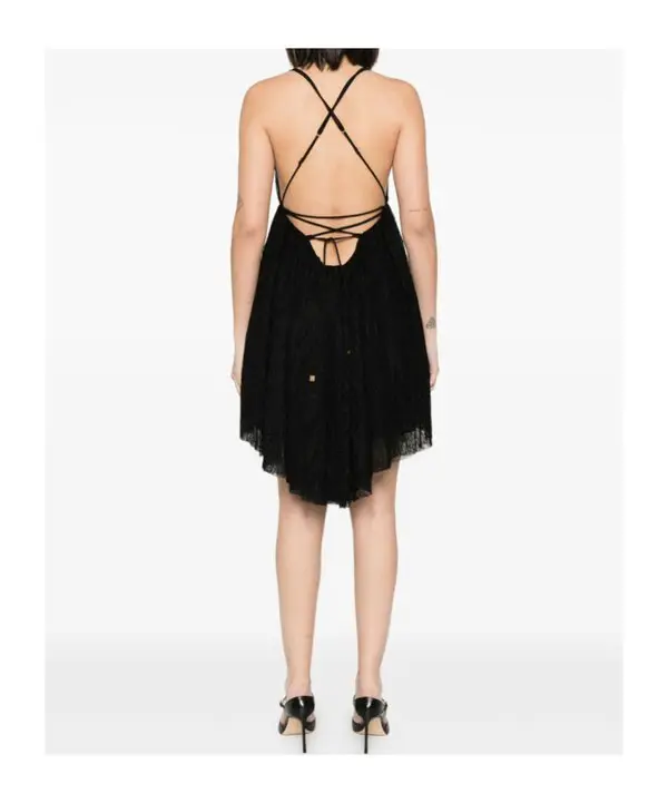 Elisabetta Franchi Lace Asymmetrical Mini Dress