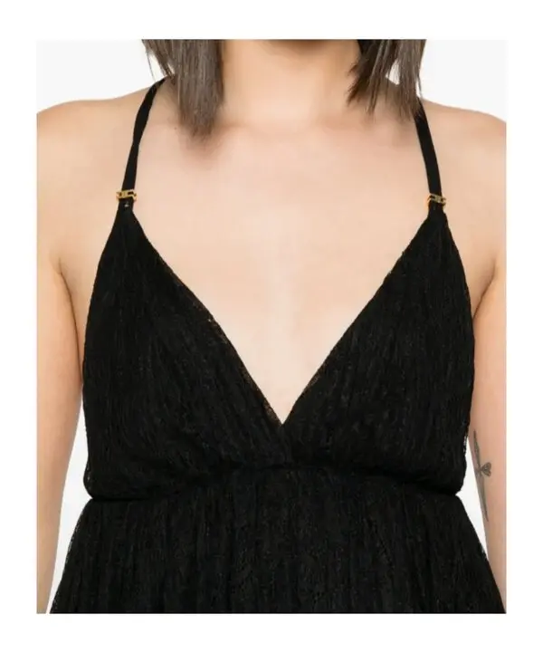 Elisabetta Franchi Lace Asymmetrical Mini Dress