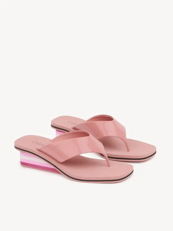 Chloé Swimming Cool Striped Wedge Sandals