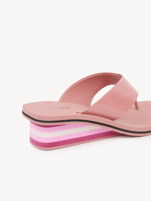 Chloé Swimming Cool Striped Wedge Sandals