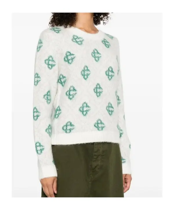 Casablanca Teal-patterned Crewneck Jumper