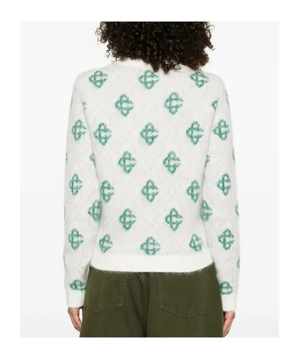 Casablanca Teal-patterned Crewneck Jumper