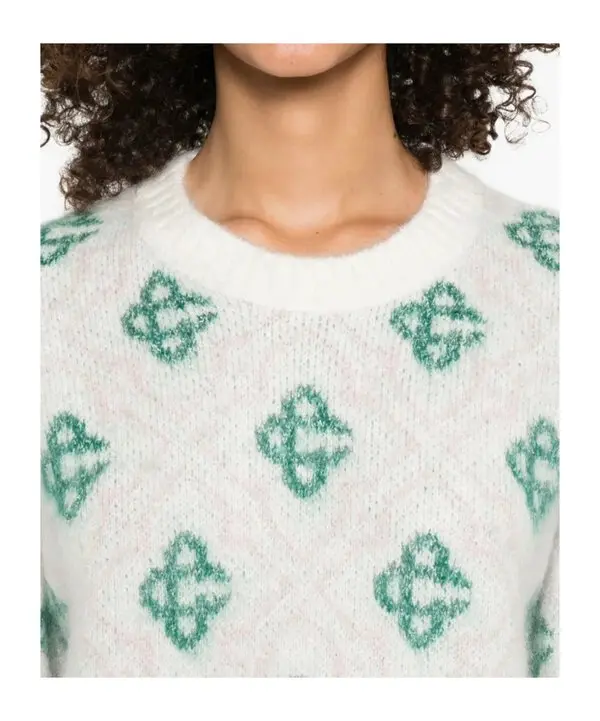 Casablanca Teal-patterned Crewneck Jumper