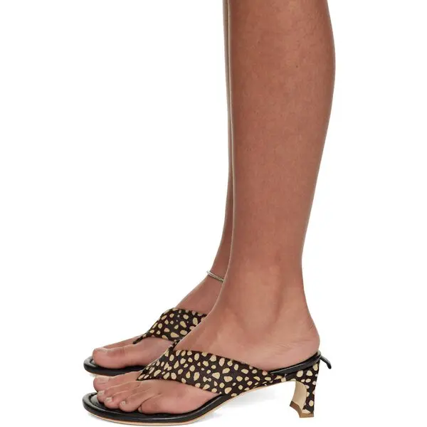 By Far Dasha Cheetah Pony Hair High-heeled Sandals