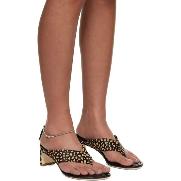 By Far Dasha Cheetah Pony Hair High-heeled Sandals