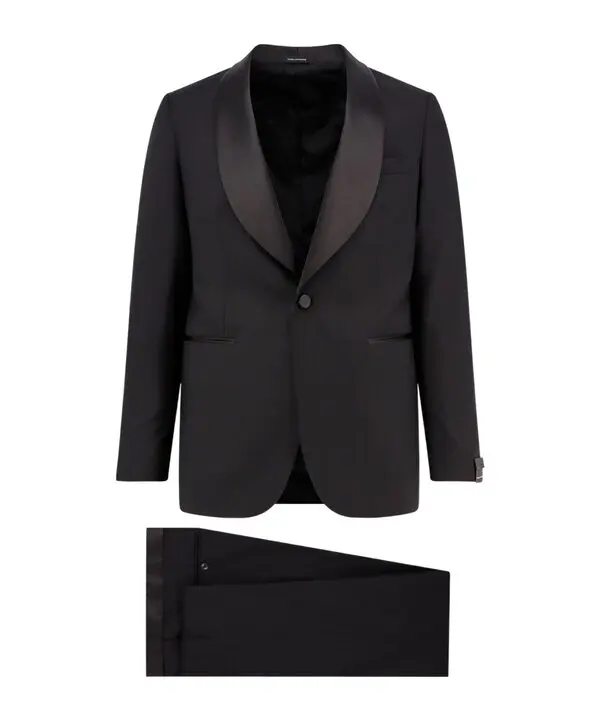 Tagliatore Long-sleeved Blazer And Trousers Set - Black