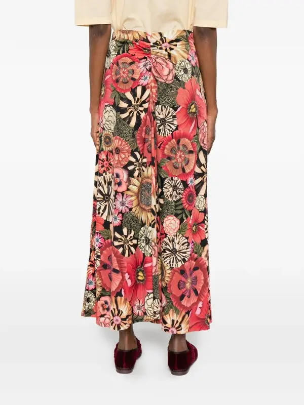 Farm Rio Floral Pattern Midi Skirt