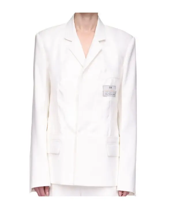 Victoria Beckham Long-sleeved Suit Jacket - White
