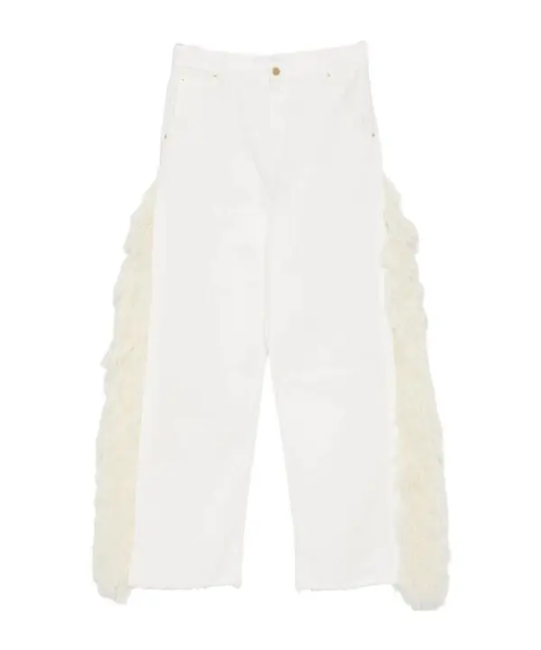 DARKPARK Fringed Raw-hem Jeans - White