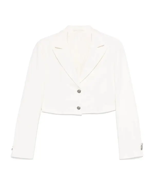 Palm Angels Cropped Blazer - White