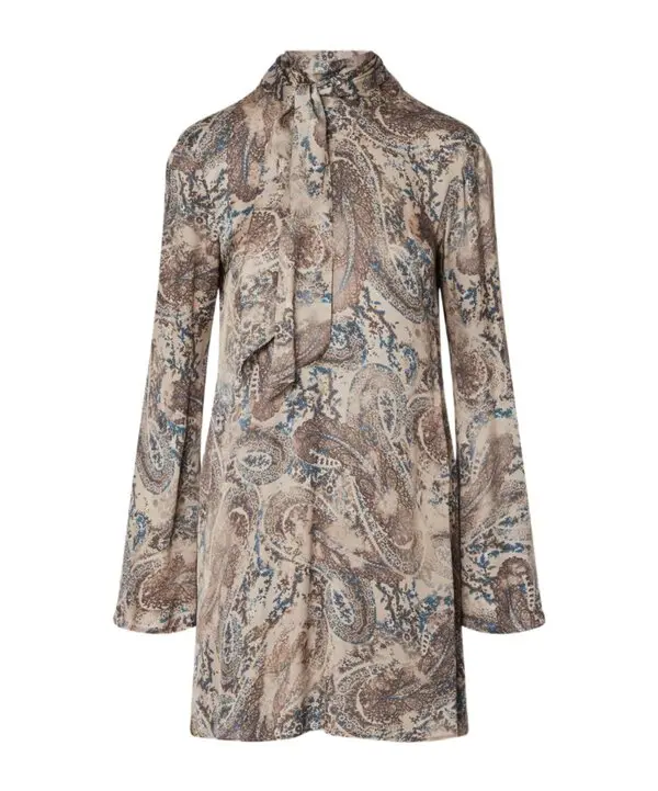 Liu Jo Printed Satin Short Dress - Cashmere