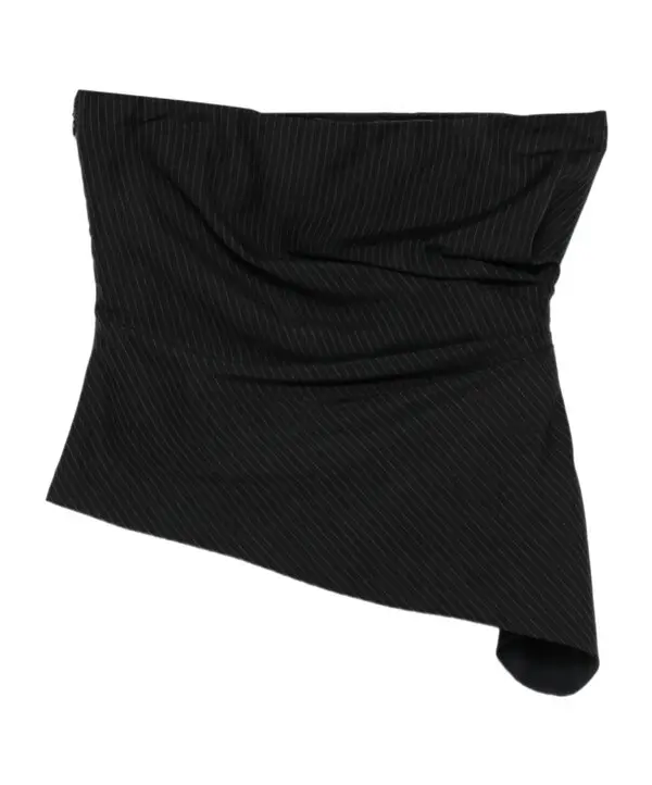 Alexander McQueen Pinstripe Asymmetric Top - Black