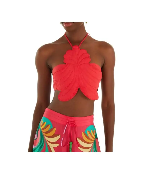 Farm Rio Appliqué Halterneck Top - Red