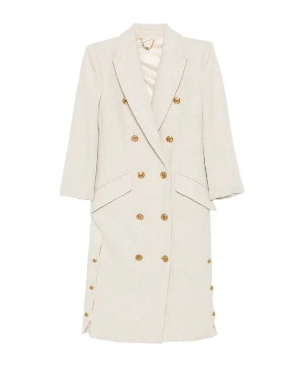 Elisabetta Franchi Double-breasted Coat - White
