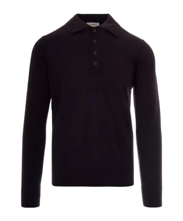 PAOLO PECORA Long-sleeve Polo Shirt - Brown