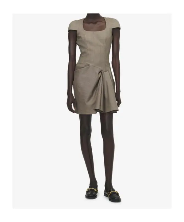 Alexander McQueen Draped Cap-sleeve Mini Dress