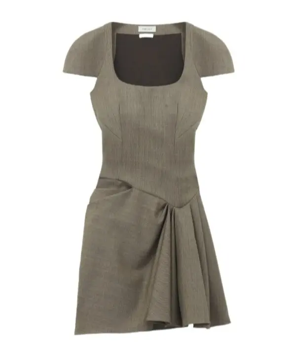 Alexander McQueen Draped Cap-sleeve Mini Dress - Light Brown