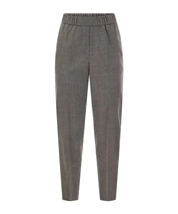 Peserico Trousers With Elasticated Waistband - Black