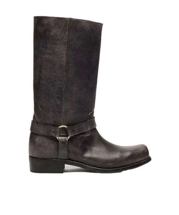 GOLDEN GOOSE Square-toe Biker Boots - Black