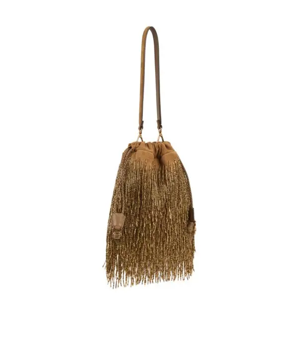 Etro Small Suede Kalispera Bag With Bead Fringes