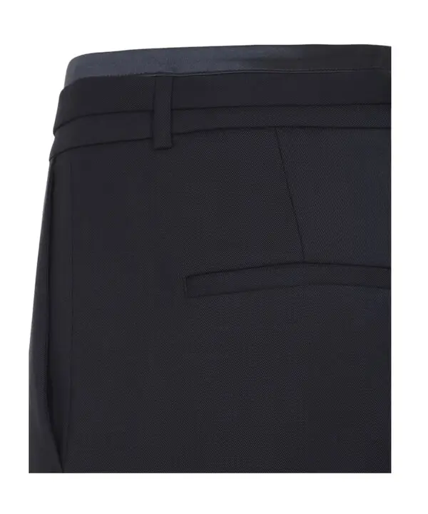 Peserico Belted Wide-leg Trousers With Pressed Crease