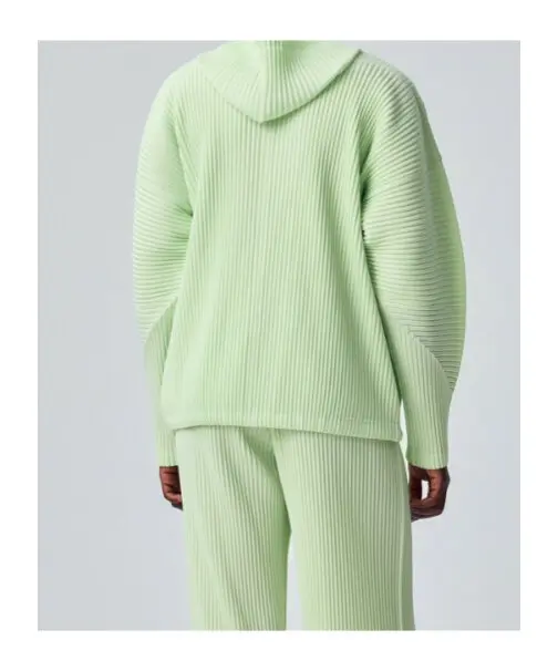 Issey Miyake Pleated Hooded Jacket - Bright Green