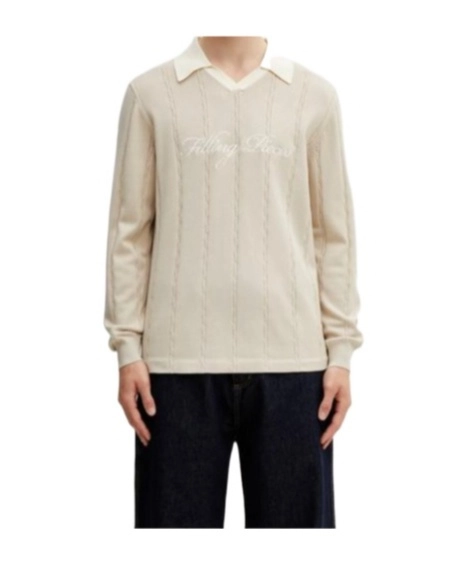 Filling Pieces Pullover Polo Shirt - Beige