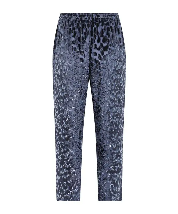 PIERRE-LOUIS MASCIA Leopard Print Drawstring Trousers - Grey Multicolor
