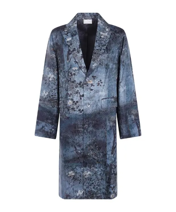 PIERRE-LOUIS MASCIA Floral-print Coat - Blue