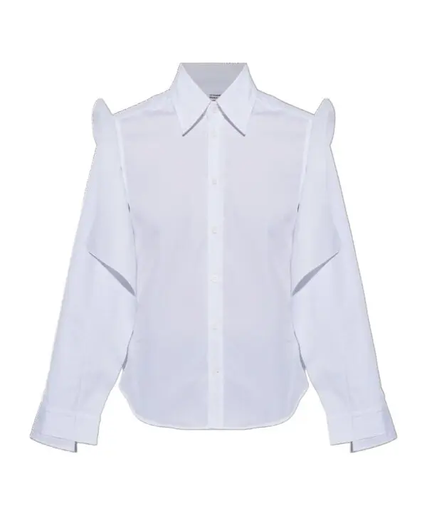 Vetements Long-sleeve Shirt With A Stand-up Collar - White