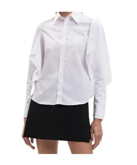 Vetements Long-sleeve Shirt With Stand-up Collar And Layered Design