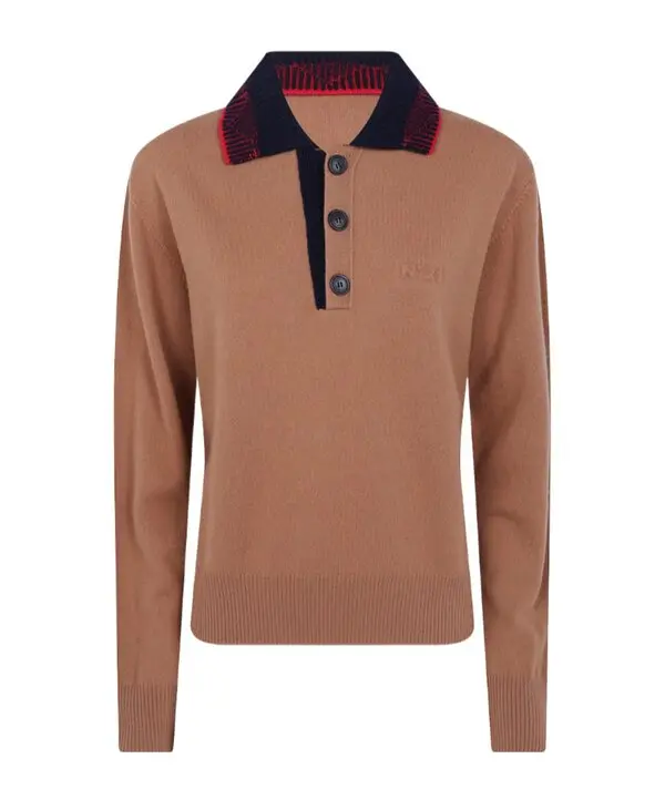 N.21 Long-sleeve Knitted Polo Shirt
