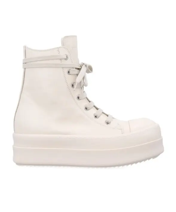 Rick Owens Lace-up High-top Casual Shoes - White