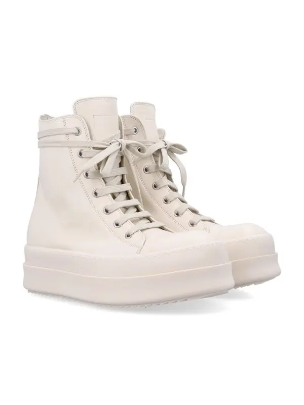 Rick Owens Lace-up High-top Casual Shoes - White