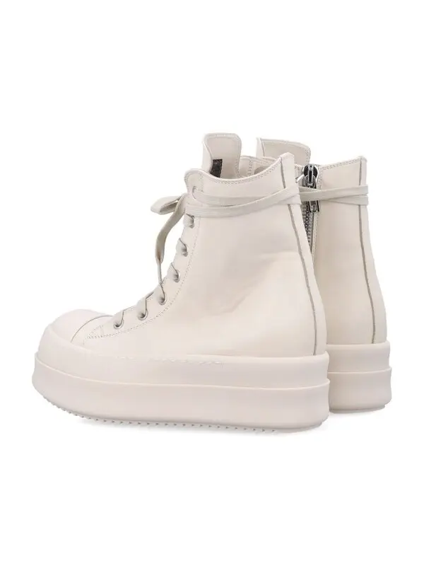 Rick Owens Lace-up High-top Casual Shoes - White