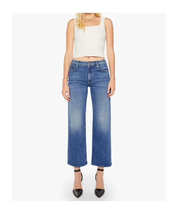 MOTHER The Mid Rise Maven Flood Wide-leg Jeans - Medium Blue