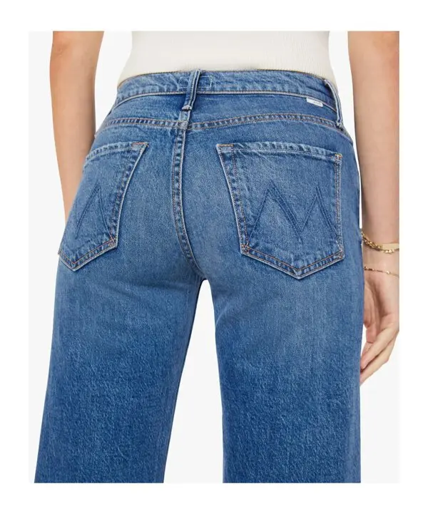 MOTHER The Mid Rise Maven Flood Wide-leg Jeans - Medium Blue